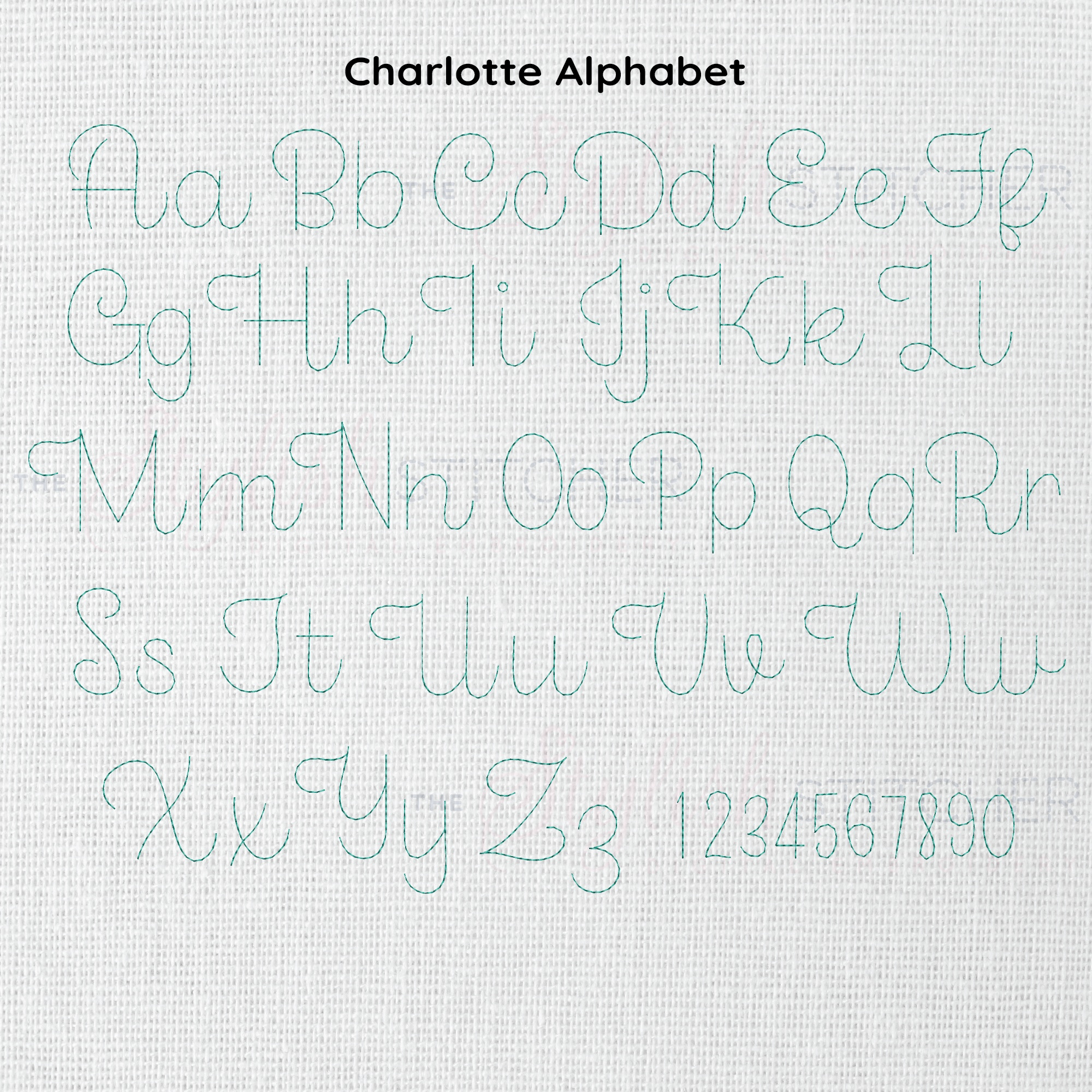 Charlotte Bean Stitch Cursive Embroidery Font - Perfect for Crafts ...