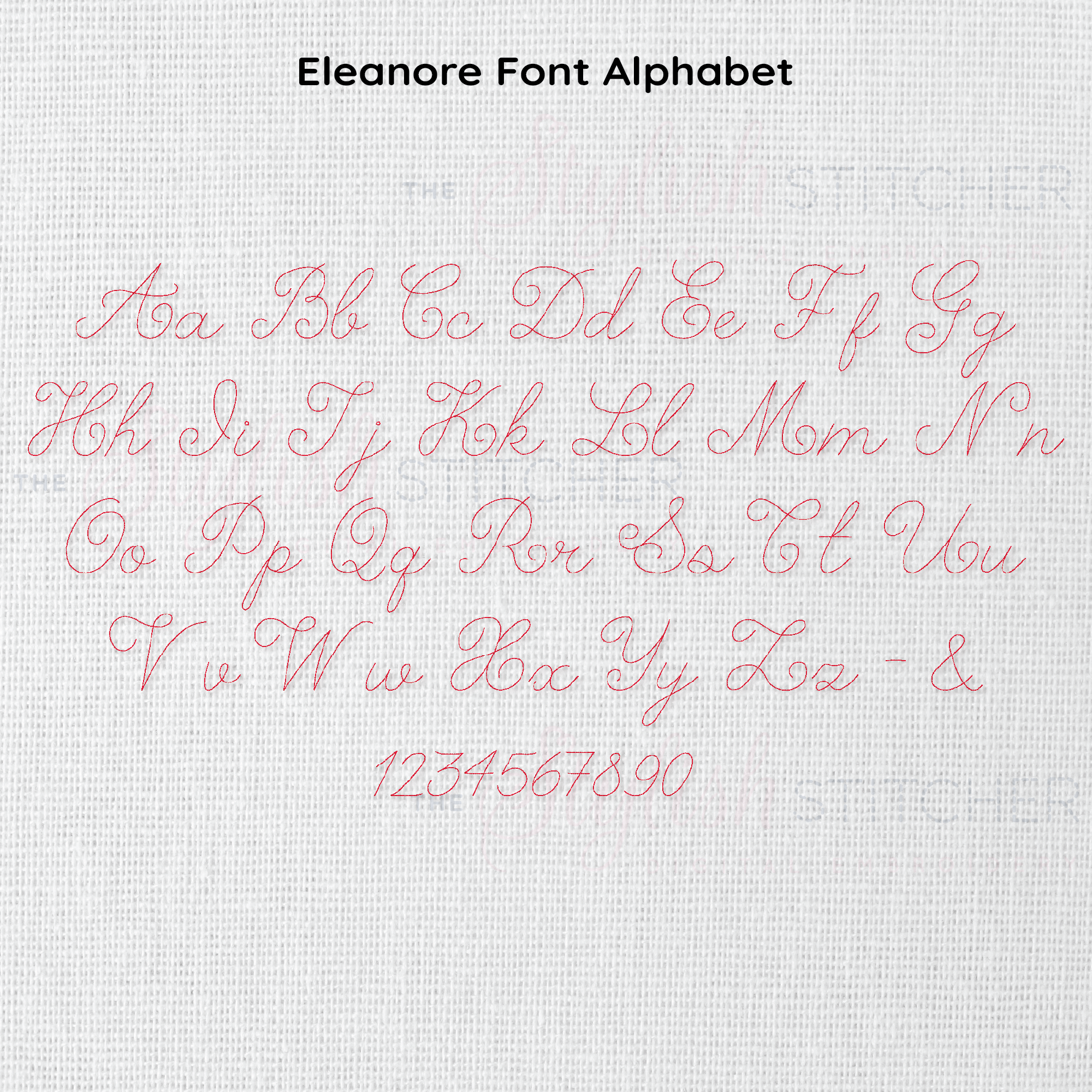 Eleanore Bean Stitch Cursive Embroidery Font - Perfect for Crafts – The ...