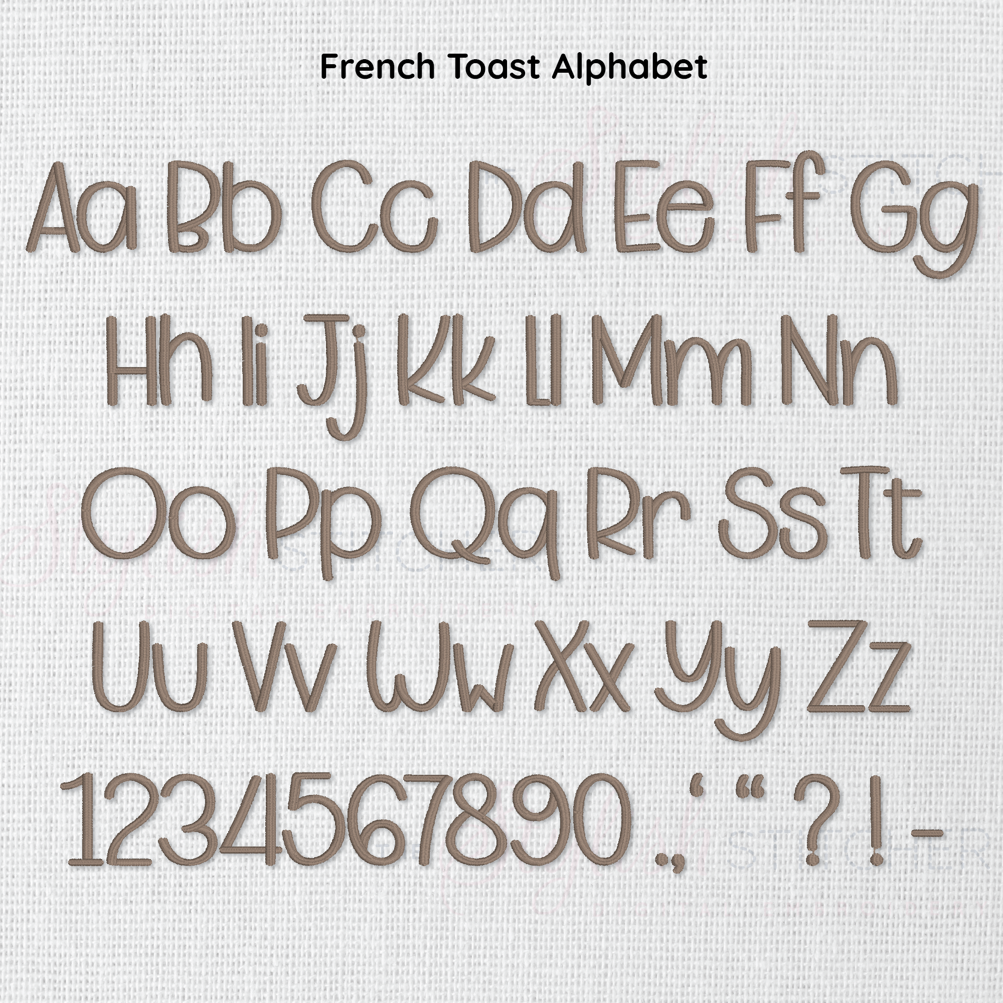 French Toast Embroidery Font | Hand Digitized Embroidery Font – The ...