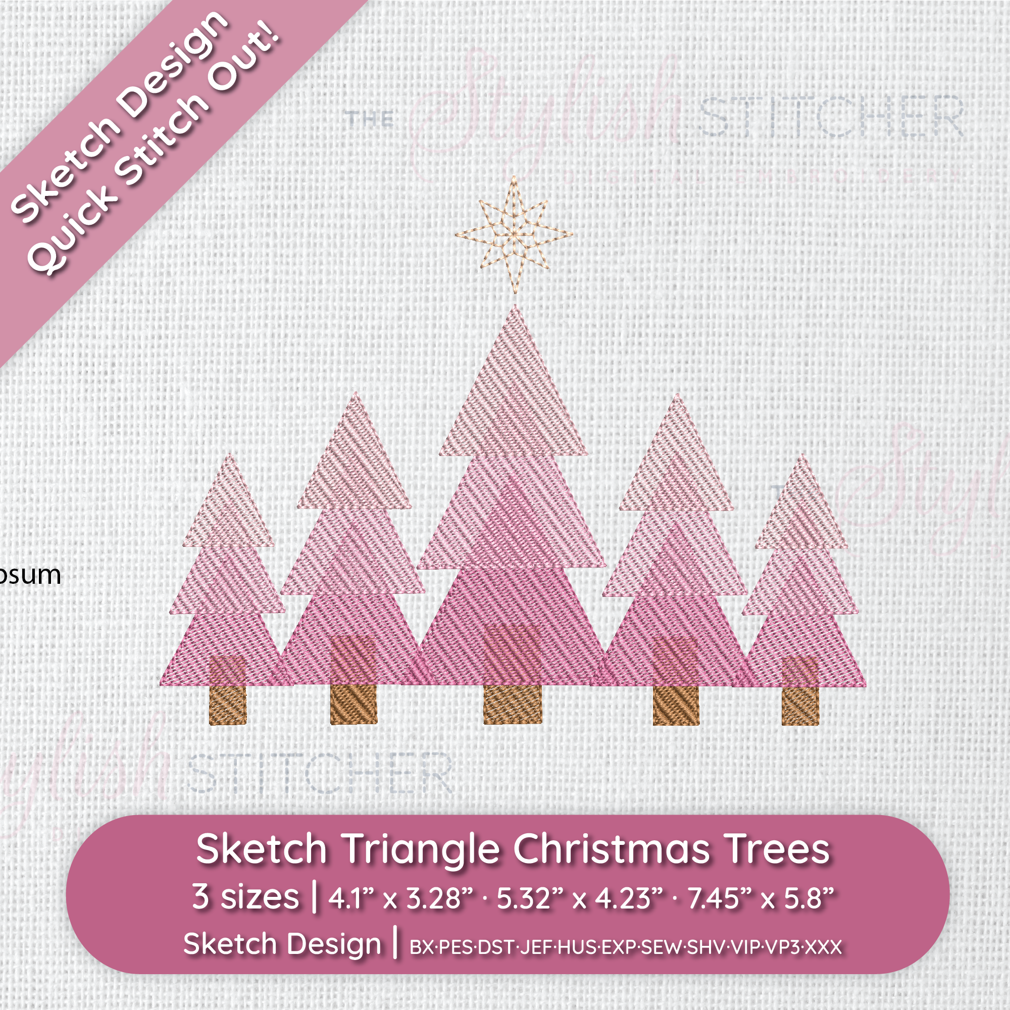 Triangle Christmas Trees Digital Embroidery Design – The Stylish Stitcher