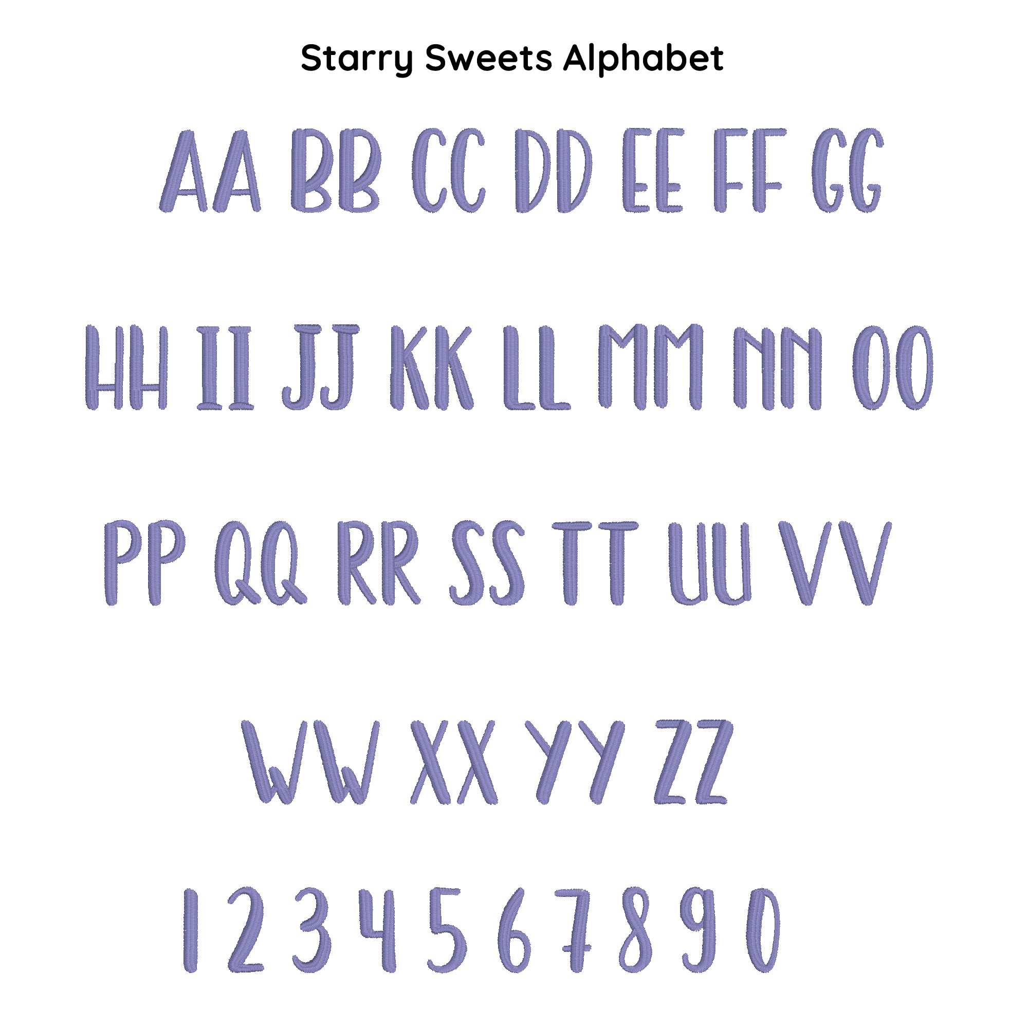 Starry Sweets Digital Embroidery Font – The Stylish Stitcher